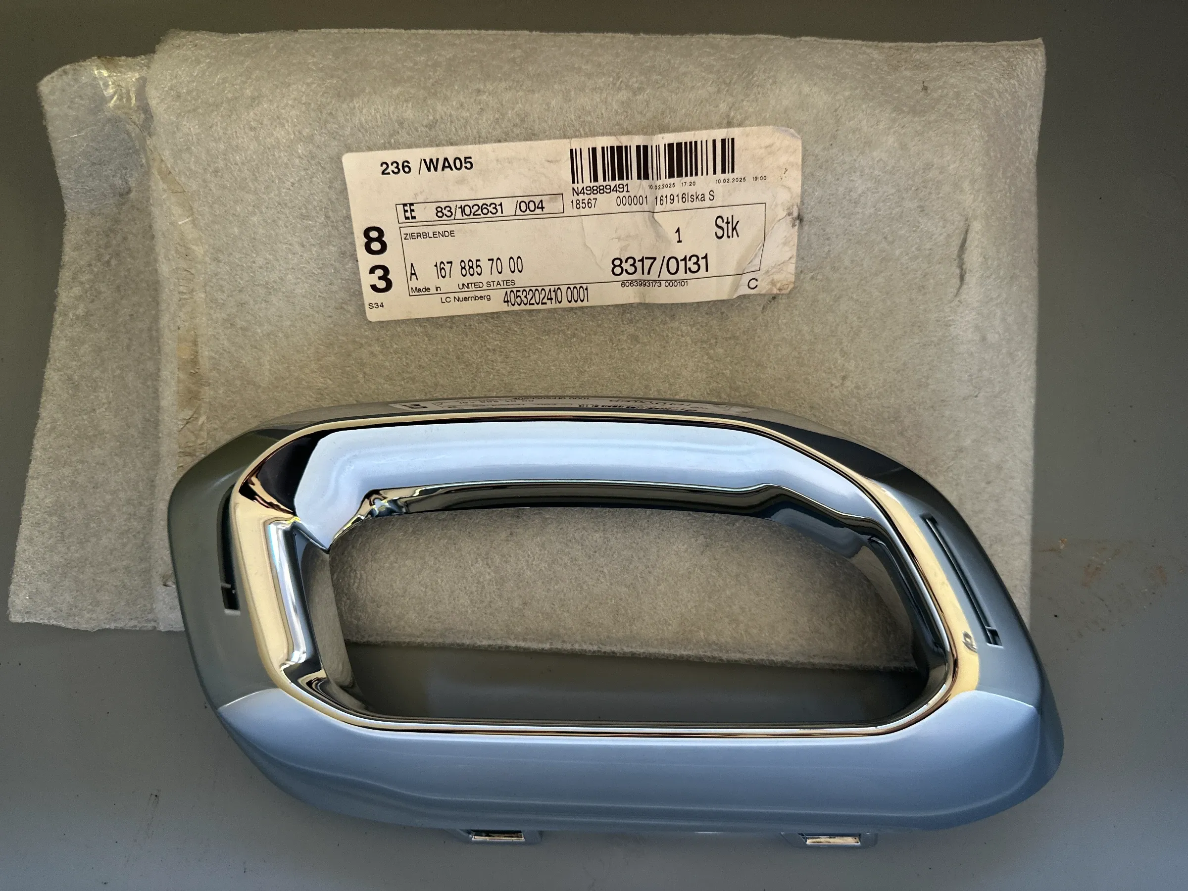 Original Mercedes Benz GLC/GLE/GLS 167/253 Zierblende A1678857000 NEU ...