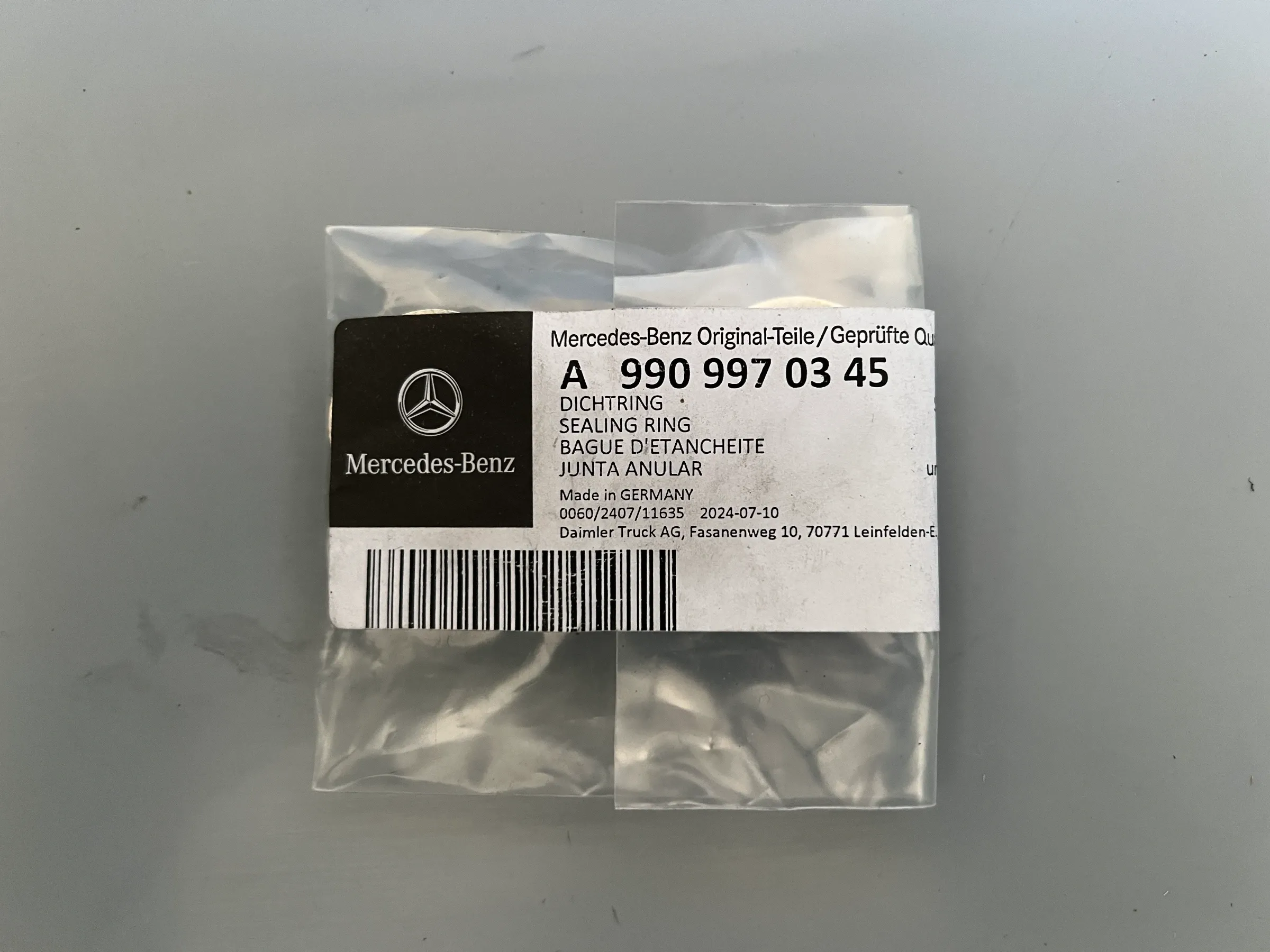 10X Original Mercedes-Benz Dichring A9909970345 NEU | Camp-Parts